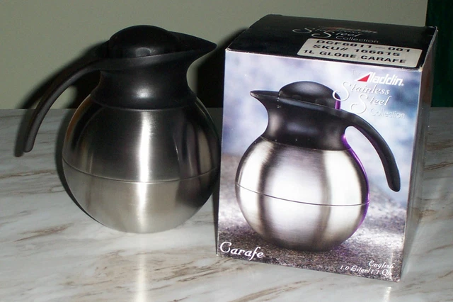 ALADDIN 1-LITER STAINLESS Steel Globe Insulated Thermal Carafe Mint in ...