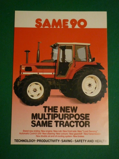 SAME 90 TRACTOR Specification Leaflet (Brochure) 1986 EUR 14,38 ...