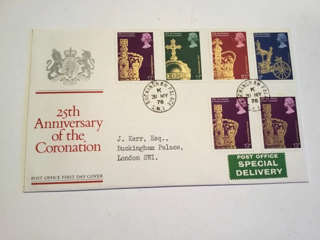FDC - 25TH ANNIVERSARY OF THE CORONATION - CDS BUCKINGHAM PALACE K 31st ...