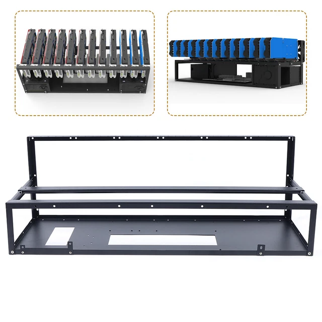 12 GPU OPEN Air Mining Rig Frame Computer Case W/ 6-Fan Position $27.00 ...