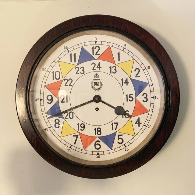 REPLICA 14 INCH Size WW2 RAF Sector Clock Face/Dial with RAF Kings ...