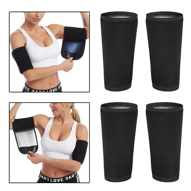 2 PACK MEN＆WOMEN Arm Trimmers Sauna Sweat Arm Bands Arm Shaper Sleeves ...