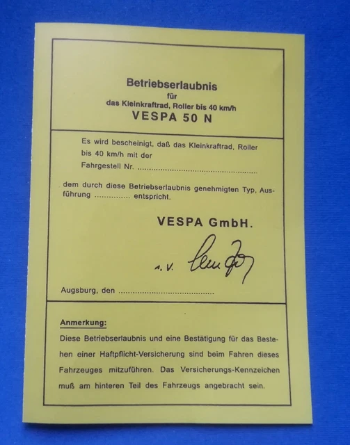 Erstaunlich Betriebserlaubnis Fr Roller Fotos