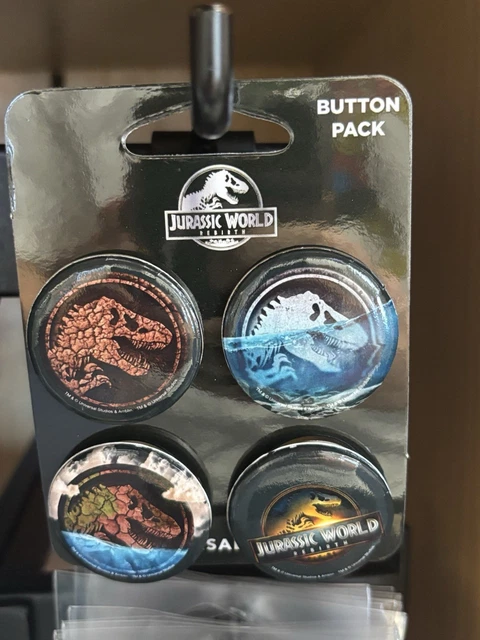 UNIVERSAL STUDIOS 2025 Jurassic Park World Button Set Of 4 New £22.11 ...