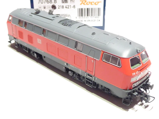 ROCO HO 70768 B DB AG 4ach Diesellok 218 421 6 rot OVP Sound gebraucht ...