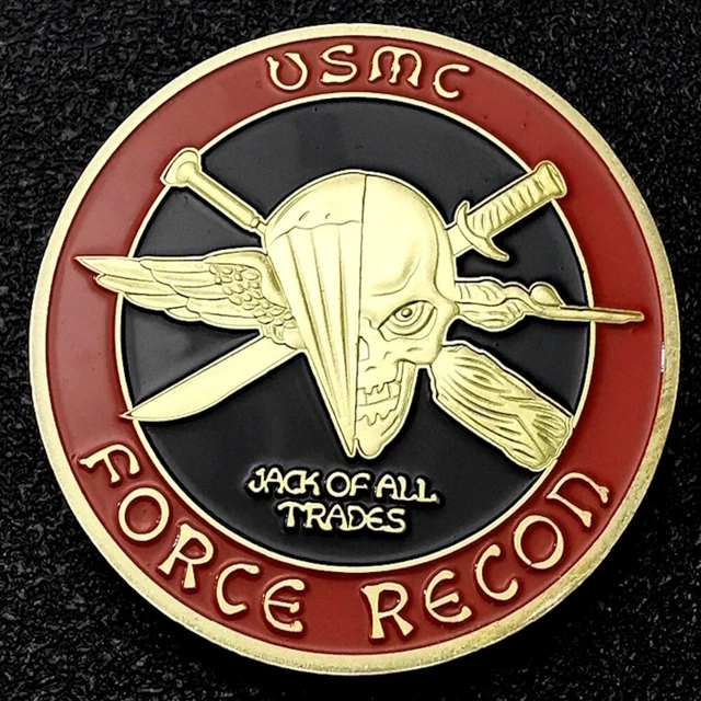 US MARINE CORPS USMC Force Recon - Pièce Commémorative plaquée Or EUR ...