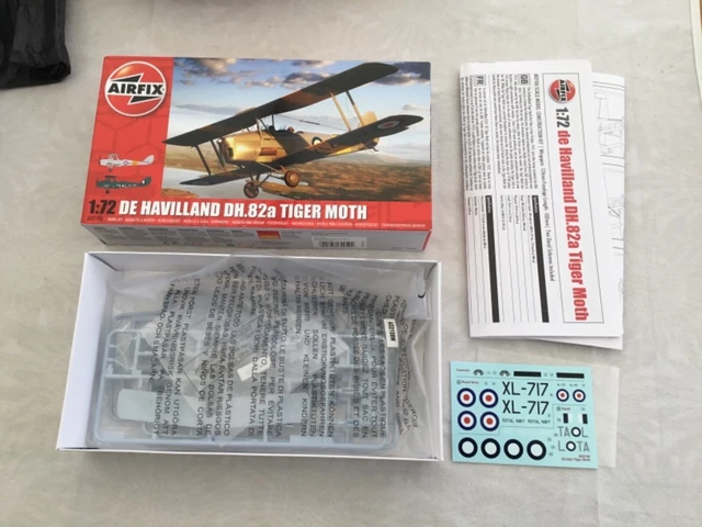 AIRFIX DE HAVILLAND Dh-82A Tiger Moth Kit - 1:72 Plastic Model Kit ...