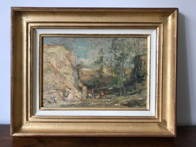 HUILE SUR CARTON Fort Signee Robert Breitwieser Paysage Anime A La ...