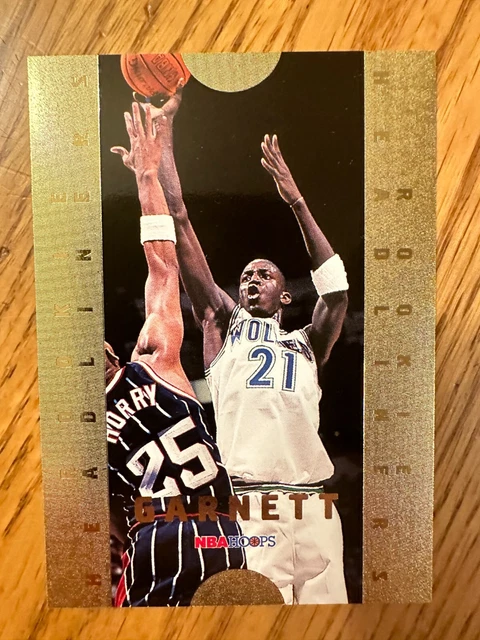 1996-97 NBA HOOPS Kevin Garnett tête d'affiche recrue carte d'insertion ...