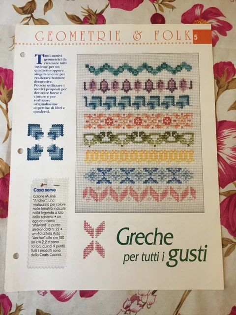 SCHEMA PUNTO CROCE Ricamo Geometrie e folk greche per tutti i gusti £2. ...
