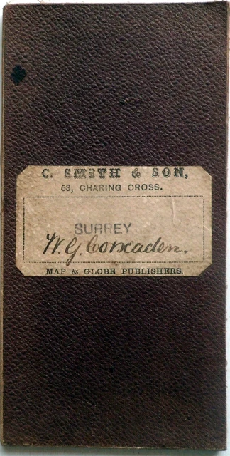MASON & PAYNE Map of SURRY & S. LONDON 1889 (Sold by Charles Smith ...