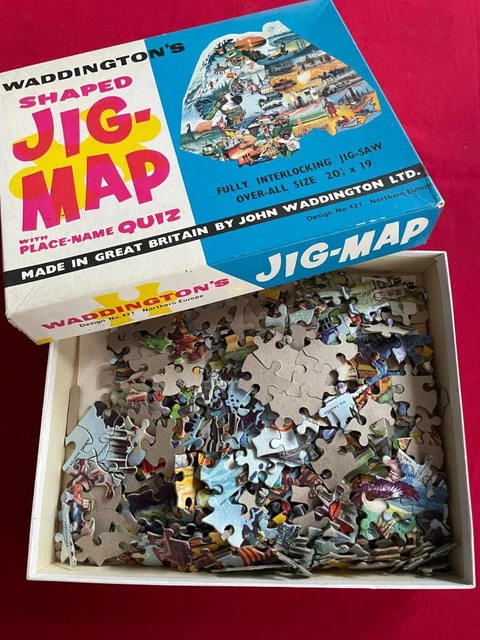 VINTAGE 1960S WADDINGTON'S Shaped Jig-Map of Northern Europe £5.97 ...