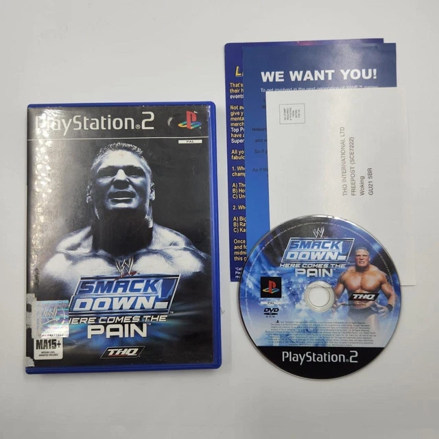 WWE SMACKDOWN HERE Comes The Pain PS2 Playstation 2 Game + Manual PAL ...