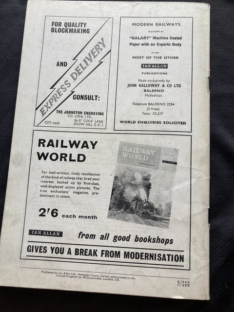 1963 IAN ALLAN Modern Railways Train Transport Magazine - May 1963 No ...