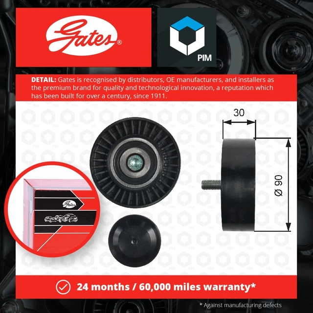 AUX BELT IDLER Pulley T36323 Gates Guide Deflection 04891596AB ...