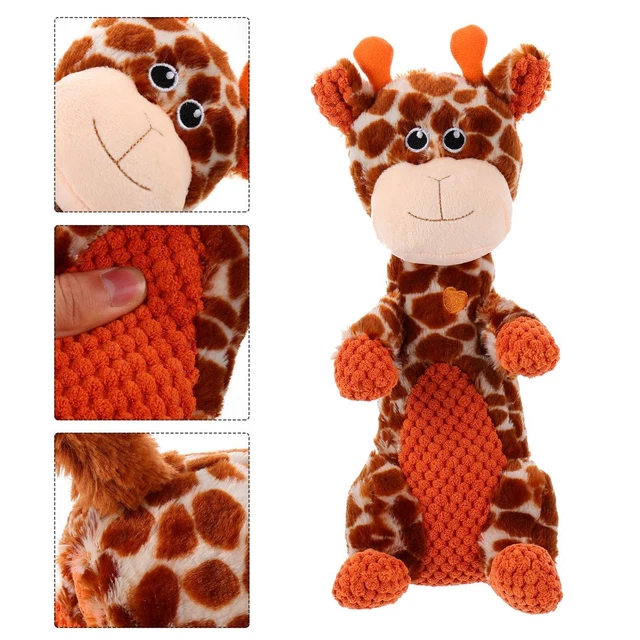 PET SOUND TOY Giraffe Shape Plush Squeaky Toy Dog Chewing Teething Toy ...
