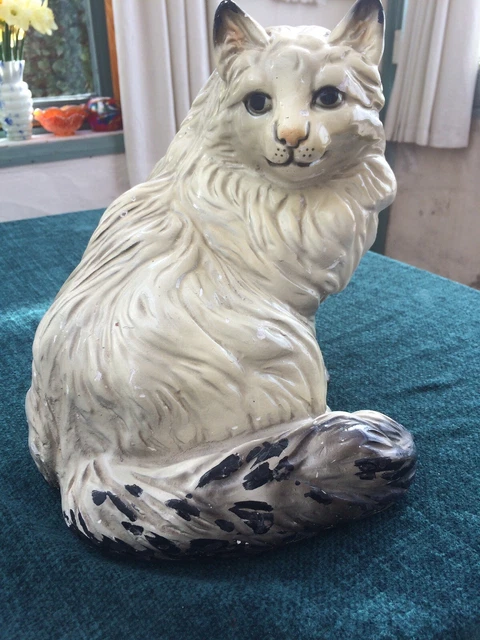 LIFE SIZE PERSIAN Plaster Cat Possibly 1940’s /50's £12.00 - PicClick UK