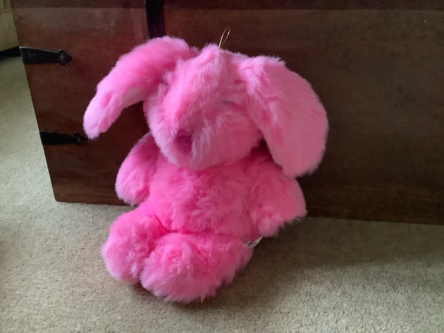 PMS PINK BUNNY Rabbit Fluffy Childrens Kids Soft Plush Toy 28 cm tall ...