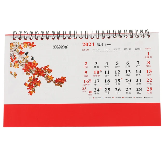 CHINESE DESK CALENDAR 2024 New Year Calendar 2024 Calendar Freestanding ...