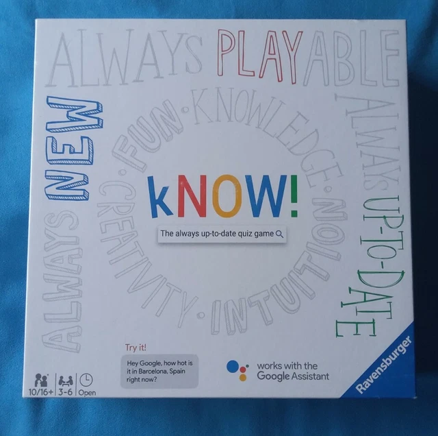 RAVENSBURGER KNOW! QUIZ Game Powered By Google Assistant Board Game ...