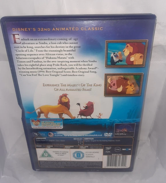 THE LION KING - Roger Allers [DVD] £8.22 - PicClick UK