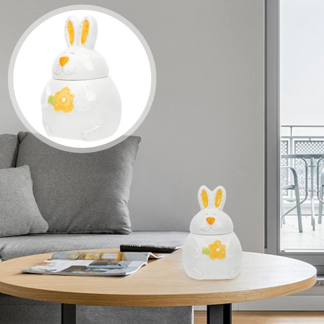 POT DE STOCKAGE Lapin Métier En Céramique Cartouche Dessin Animé EUR 48 ...
