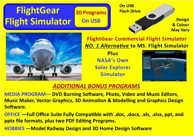 FLIGHT SIMULATOR FLIGHTGEAR 2025 Pro Edition Sim for Windows 11 10 PC ...