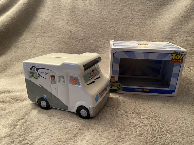 DISNEY PIXAR TOY Story Money Bank White Campervan Coin Box Gift New ...