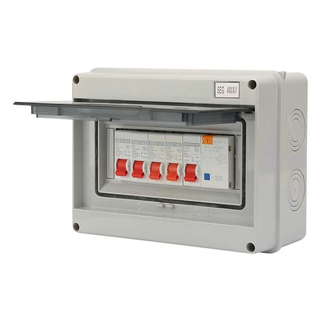 4 WAY CONSUMER Unit - Circuit Breaker Panel Fuse Box, Anti-leakage, 63A ...