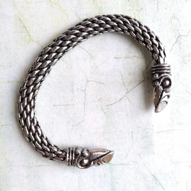 CHUNKY VIKING ODIN Raven Torque Bracelet Bangle Asgard Hand Crafted ...