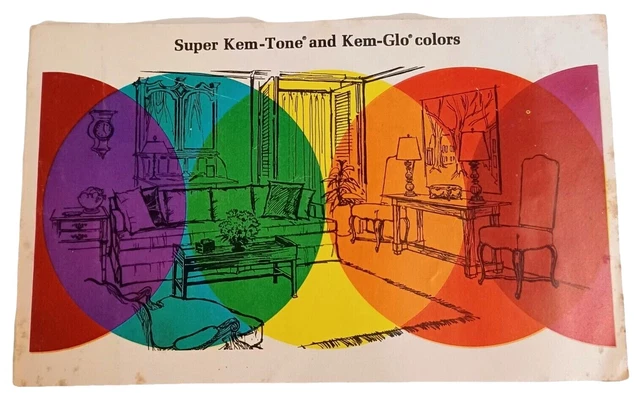 VINTAGE 1968 SUPER Kem-Tone and Kem-Glo Color Chart £11.77 - PicClick UK