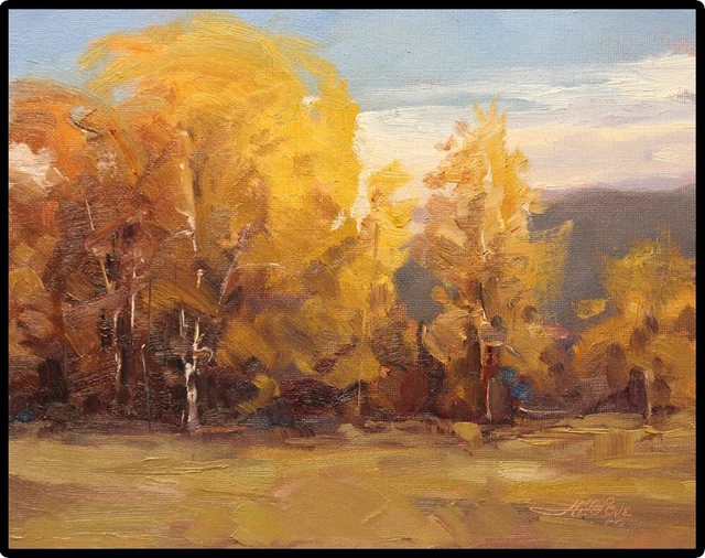 JEFF LOVE ART Original Oil Painting Fall Autumn Yellow Gold Tree ...