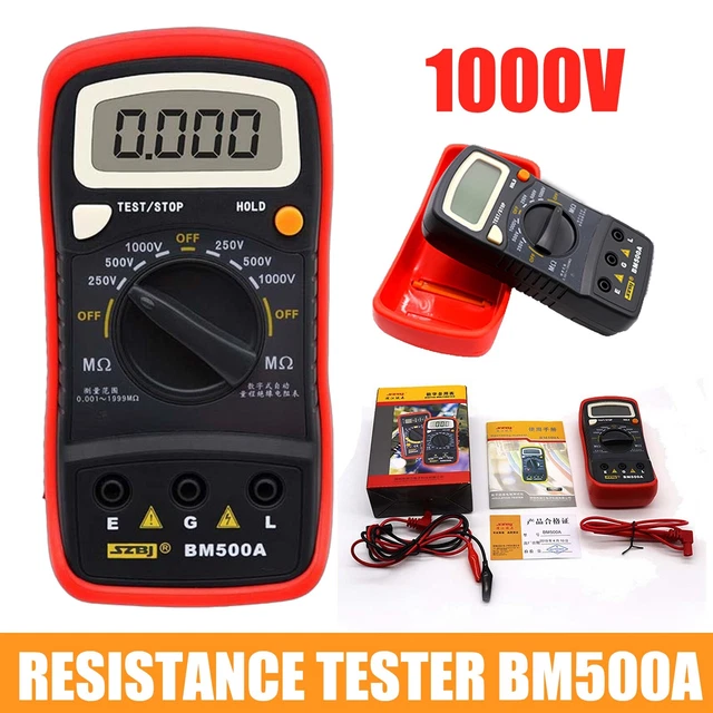 DIGITAL RESISTANCE TESTER Insulation Meter Megohmmeter 1000V 1999 ...