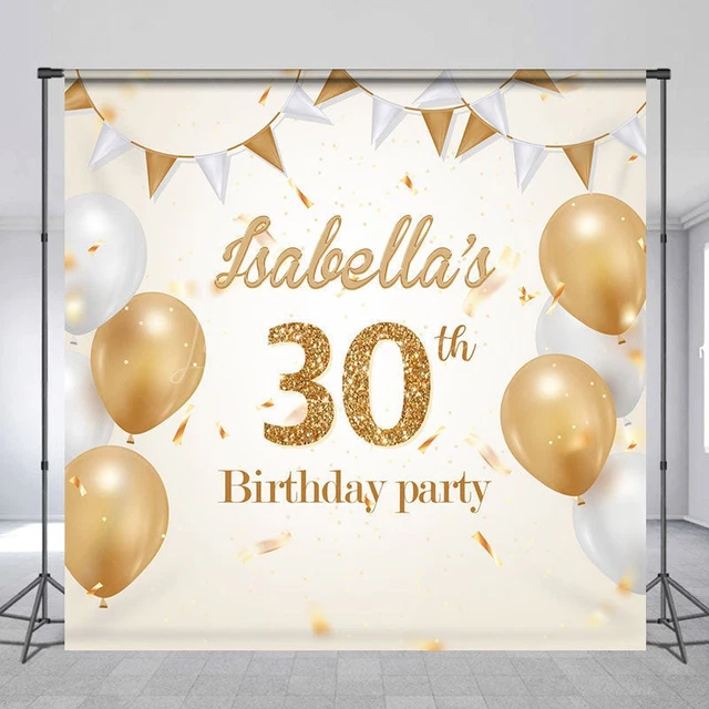 PERSONALIZED CHAMPAGNE COLOR 30th Birthday Backdrop $37.94 - PicClick AU