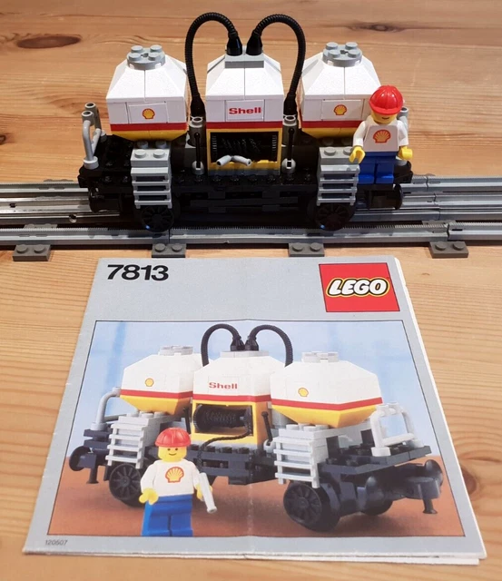 LEGO NR. 7813, Eisenbahn, Shellwaggon, Original von 1986 mit Bauplan ...