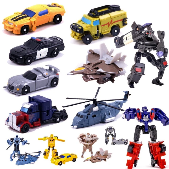 2IN1 MINI TRANSFORMER Toy Optimus Prime Megatron Robots Car Model Kids ...