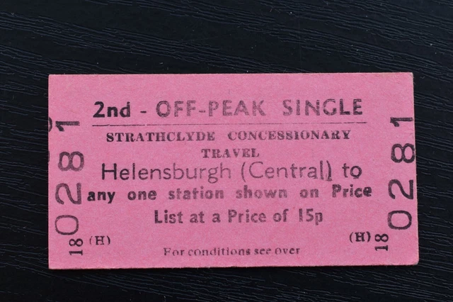 BR BRITISH RAILWAYS Ticket HELENSBURGH to ANY STATION No 0281 £1.70 ...