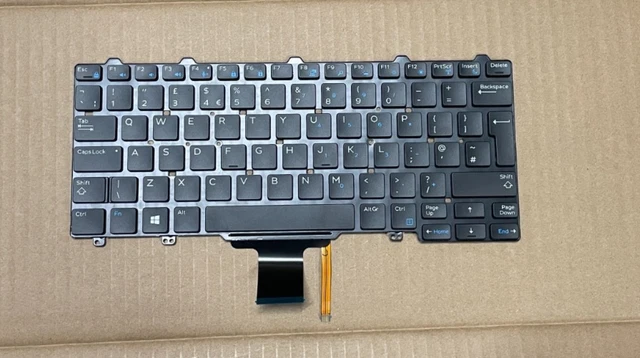 GENUINE DELL LATITUDE E7270 / E5270 Laptop Backlit UK Keyboard 044K3X ...