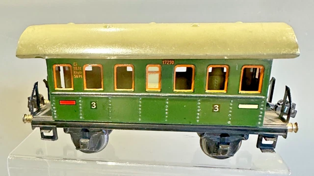 MARKLIN O GAUGE 17260 2 axle saloon coach #1727 - unboxed green great ...