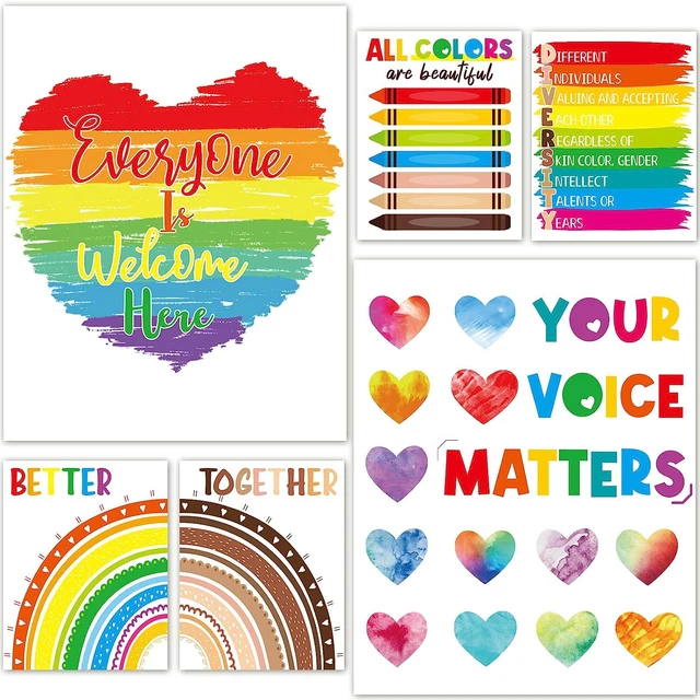 RAINBOW POSTERS DIVERSITY Posters Classroom Diversity Bulletin Board ...