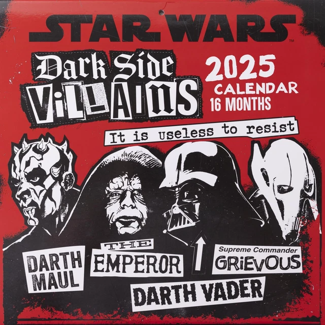 STAR WARS VILLAINS 2025 Square Calendar EUR 14,24 - PicClick FR