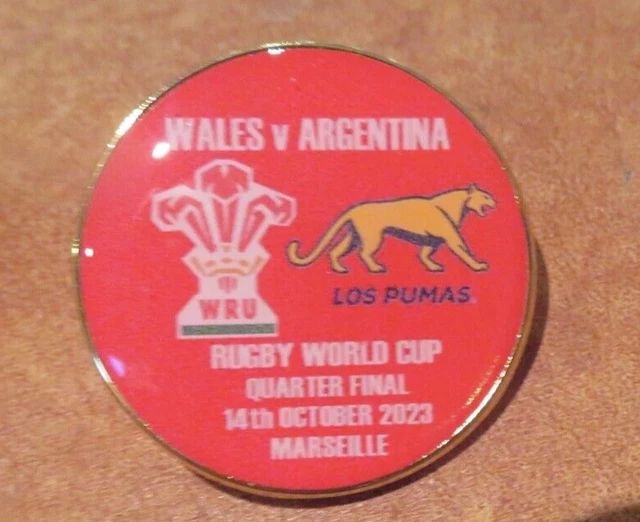 WALES ARGENTINA RUGBY World Cup 2023 Quarter Final Badge £9.99 ...