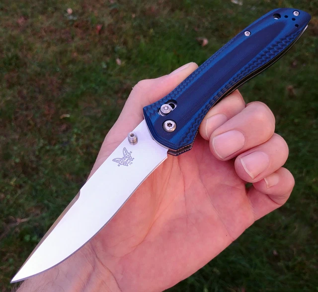 BENCHMADE 710-1401 MCHENRY Williams M390 Blue/Black G10 Axis Lock Knife ...