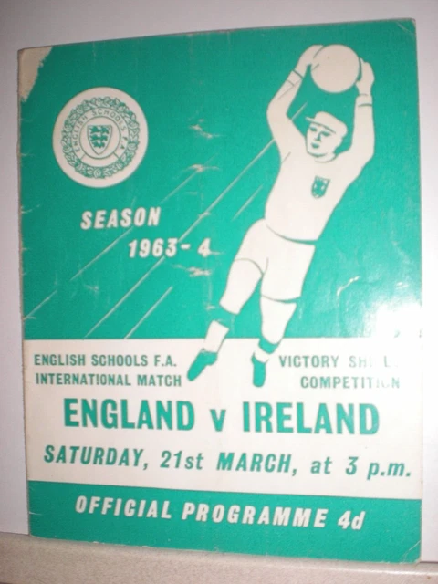 ENGLAND V IRELAND, 21st MARCH 1964, AT READING,NO WRITING, SEE PHOTO ...