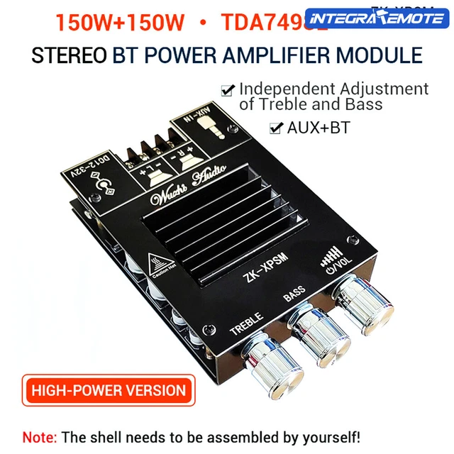 HIGH POWER 150W*2 Digital Power Amplifier Board DIY Kits Bluetooth AUX ...