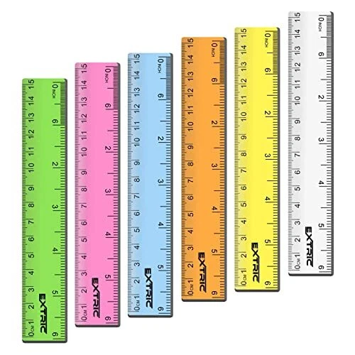 RULER INCH - Clear Rulers - Assorted Colors - Count Rulers for Kids ...