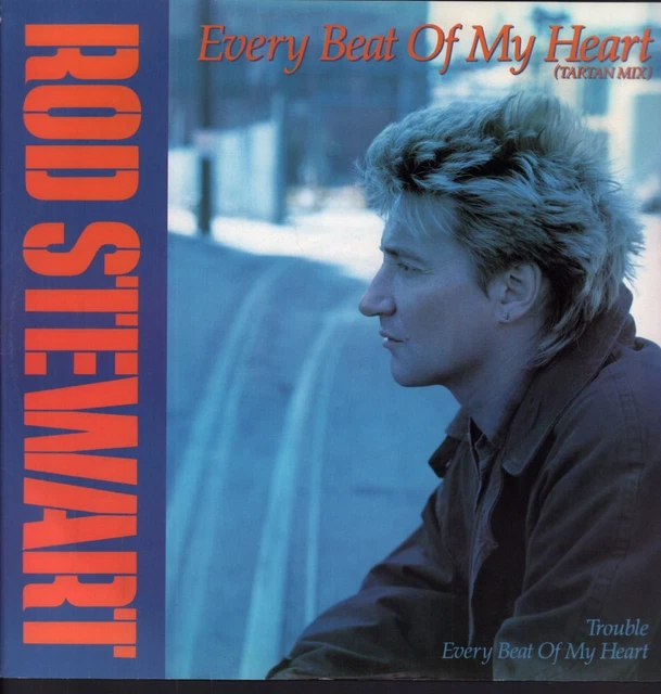 ROD STEWART EVERY Beat of My Heart 12" vinyl UK Warner Bros 1986 in pic ...