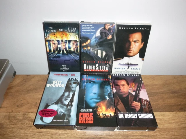 LOT DE 6 Films Vhs D'action/Drame Steven Seagal (Fire Down Ciow, Sous ...