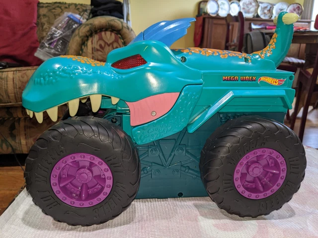 HOT WHEELS MEGA WREX Monster Truck CHOMPING Car GIANT VEHICLE Light ...