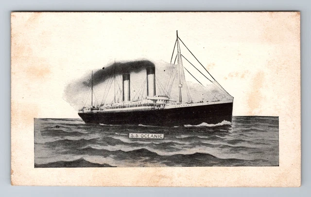 WHITE STAR LINE - (1899-1914) SS Oceanic Steamer Ship, Vintage Postcard ...